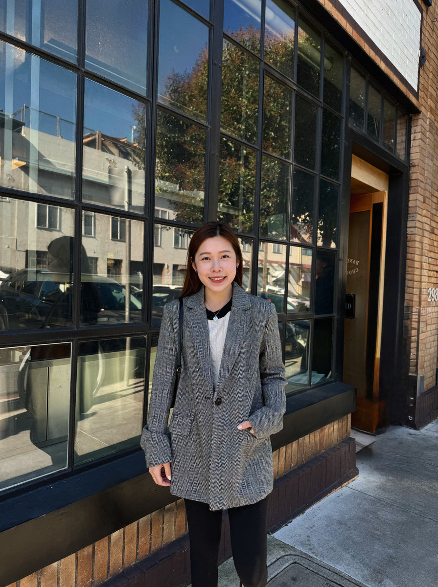 One Button Wool-Blend Blazer – Elephant Clouds Apparel